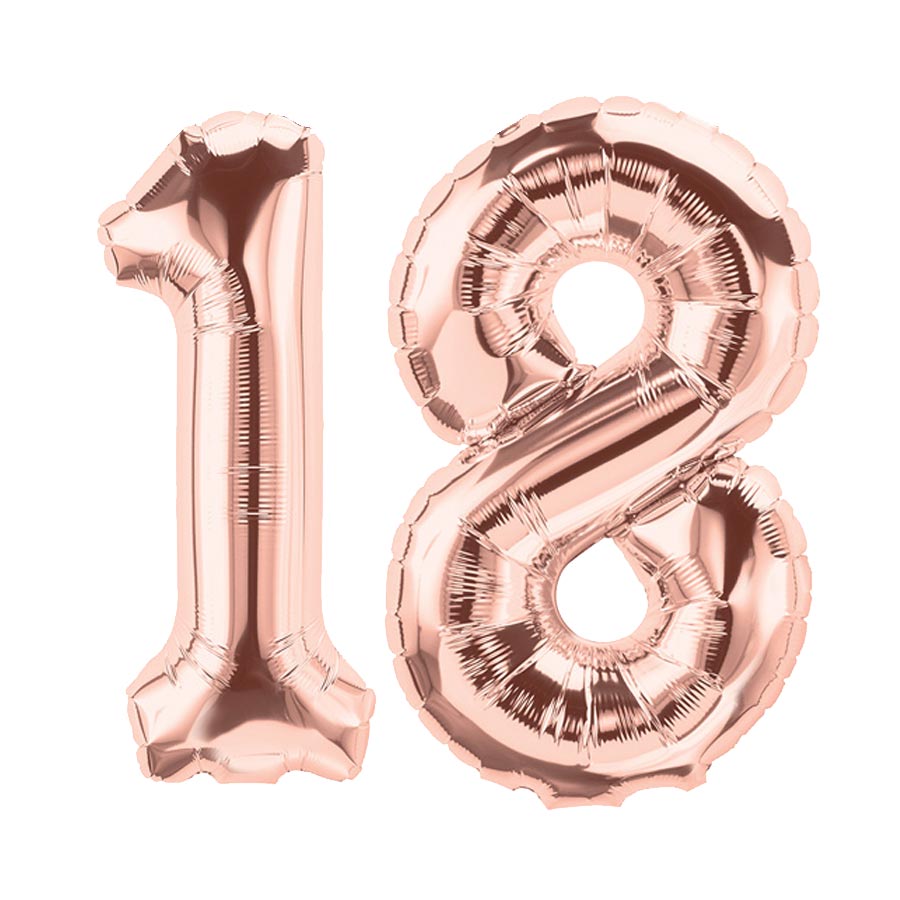 18 Zahlenballon Set Rosegold XXL | BALLOON FANTASY - Partyboutique
